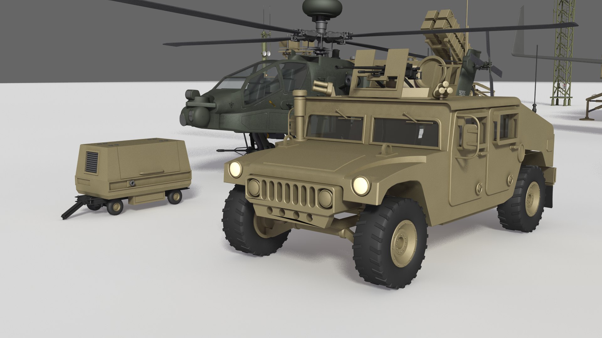 Airfield Army Vehicle Collection 3D Model - TurboSquid 2191414