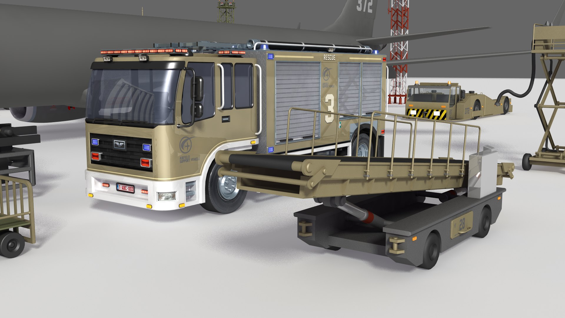 Airfield Army Vehicle Collection 3D Model - TurboSquid 2191414