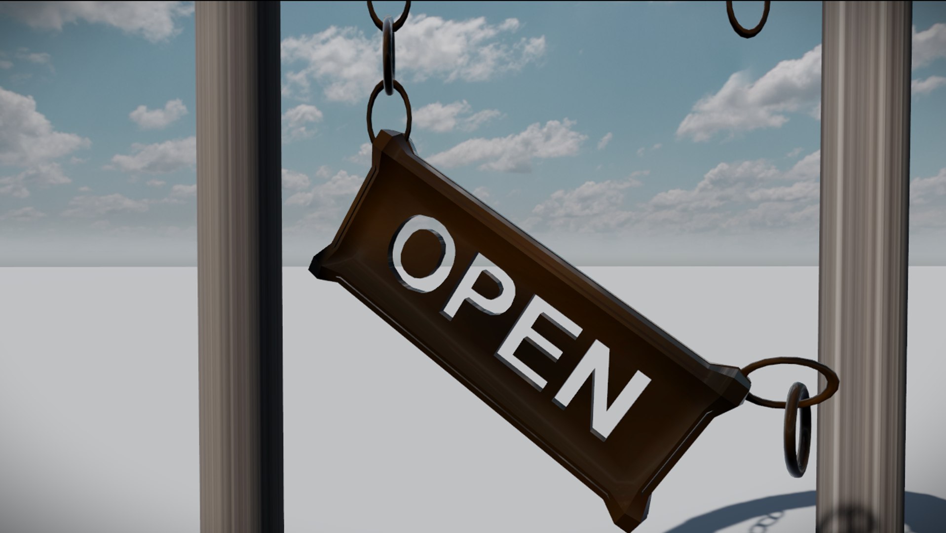 Old Broken Open Sign Fbx