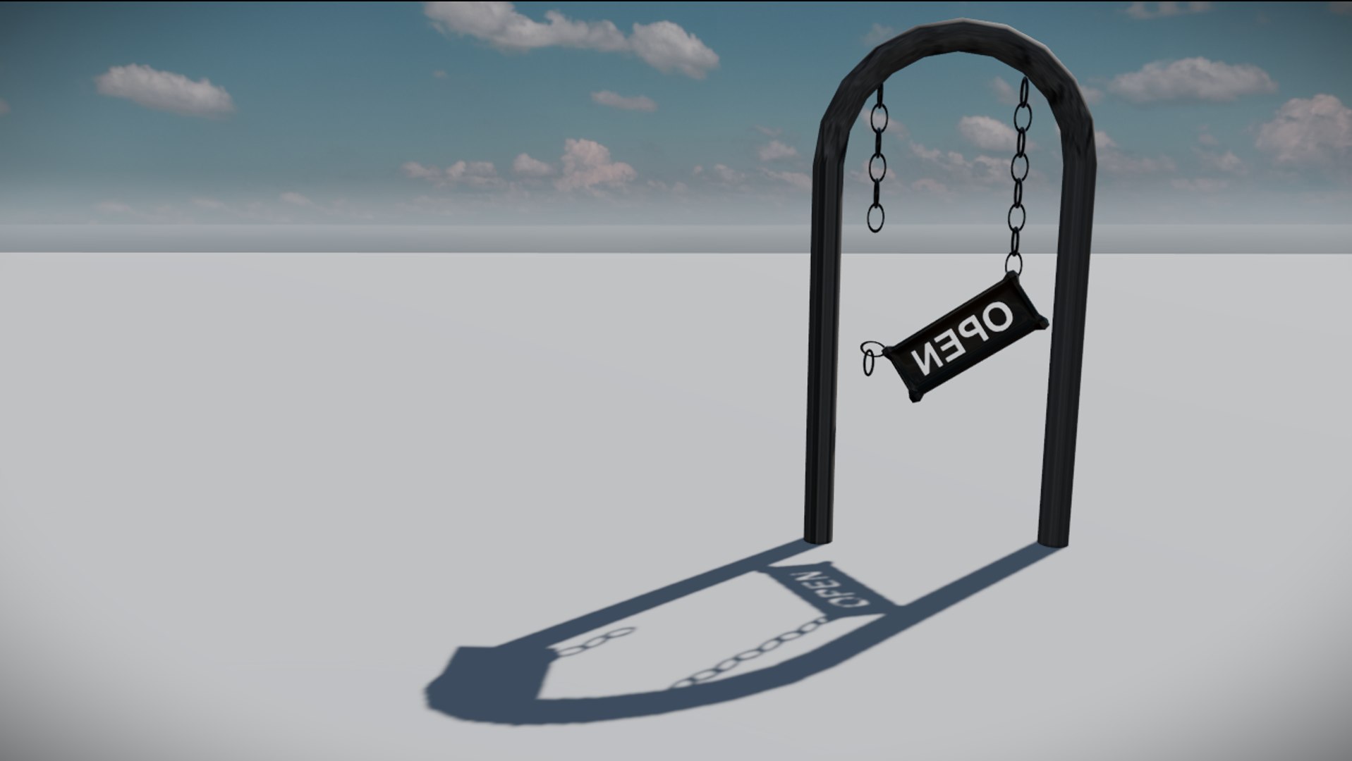 Old Broken Open Sign Fbx