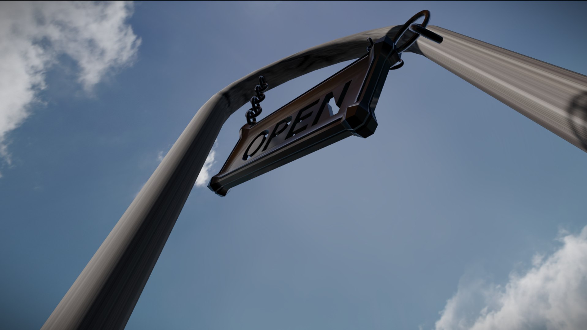 Old Broken Open Sign Fbx