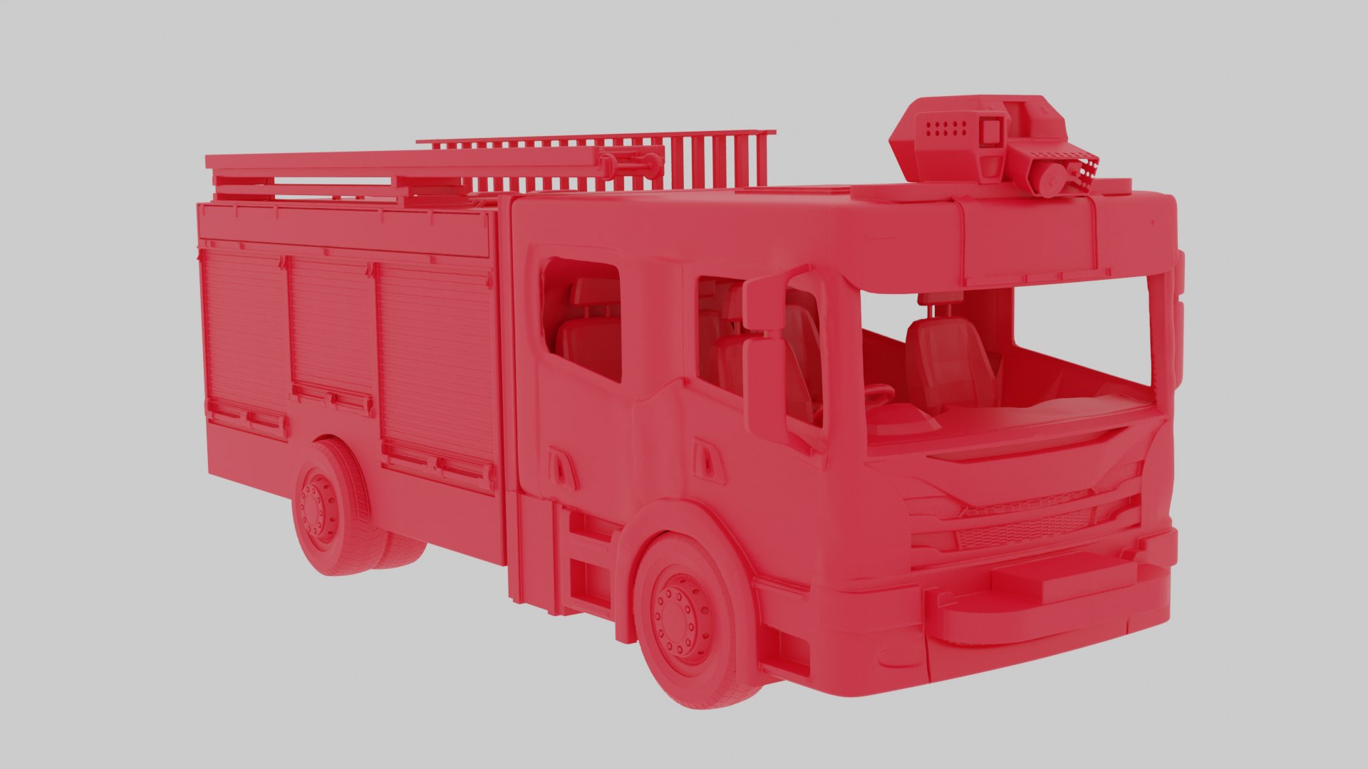 3D 3D Print Singapore Fire Truck With Interior Model - TurboSquid 2077779