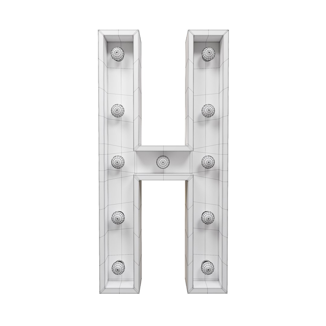Marquee Letter H Led Wooden Glow Sign 3D Model - TurboSquid 1974432