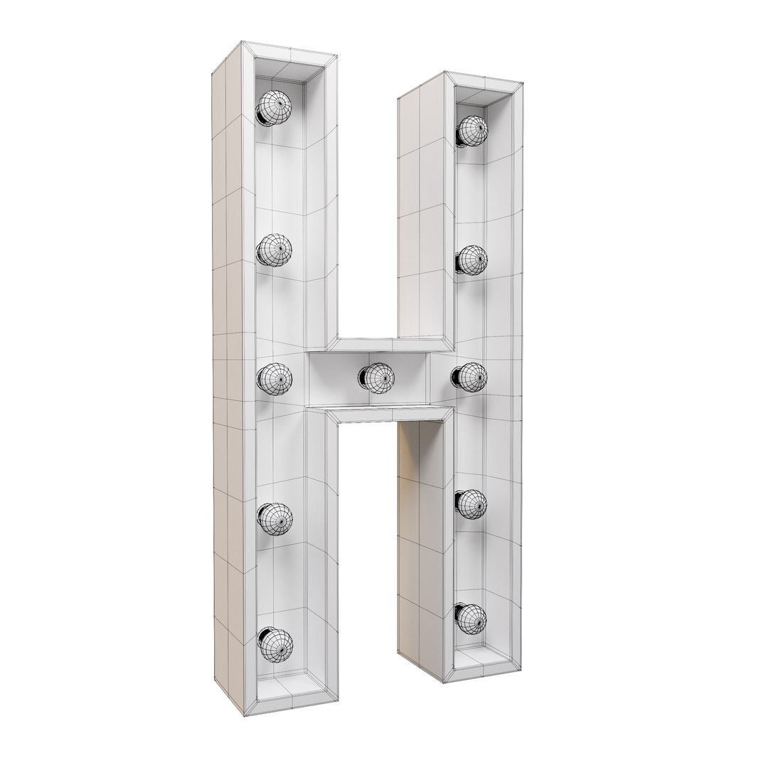 Marquee Letter H Led Wooden Glow Sign 3D Model - TurboSquid 1974432