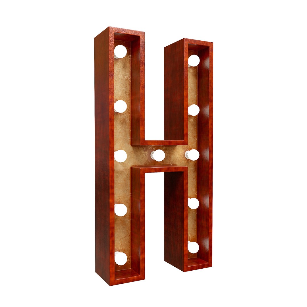 Marquee Letter H Led Wooden Glow Sign 3D Model - TurboSquid 1974432