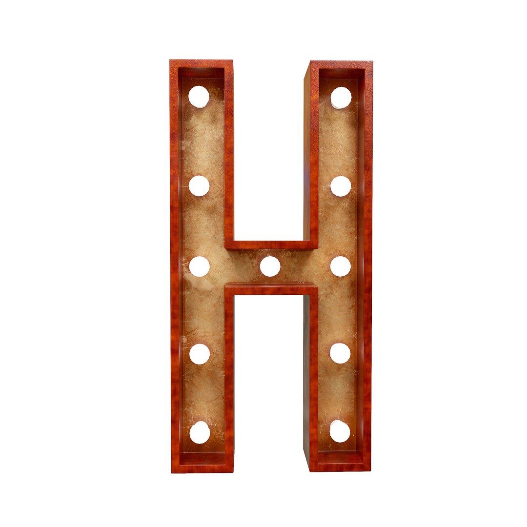Marquee Letter H Led Wooden Glow Sign 3D Model - TurboSquid 1974432