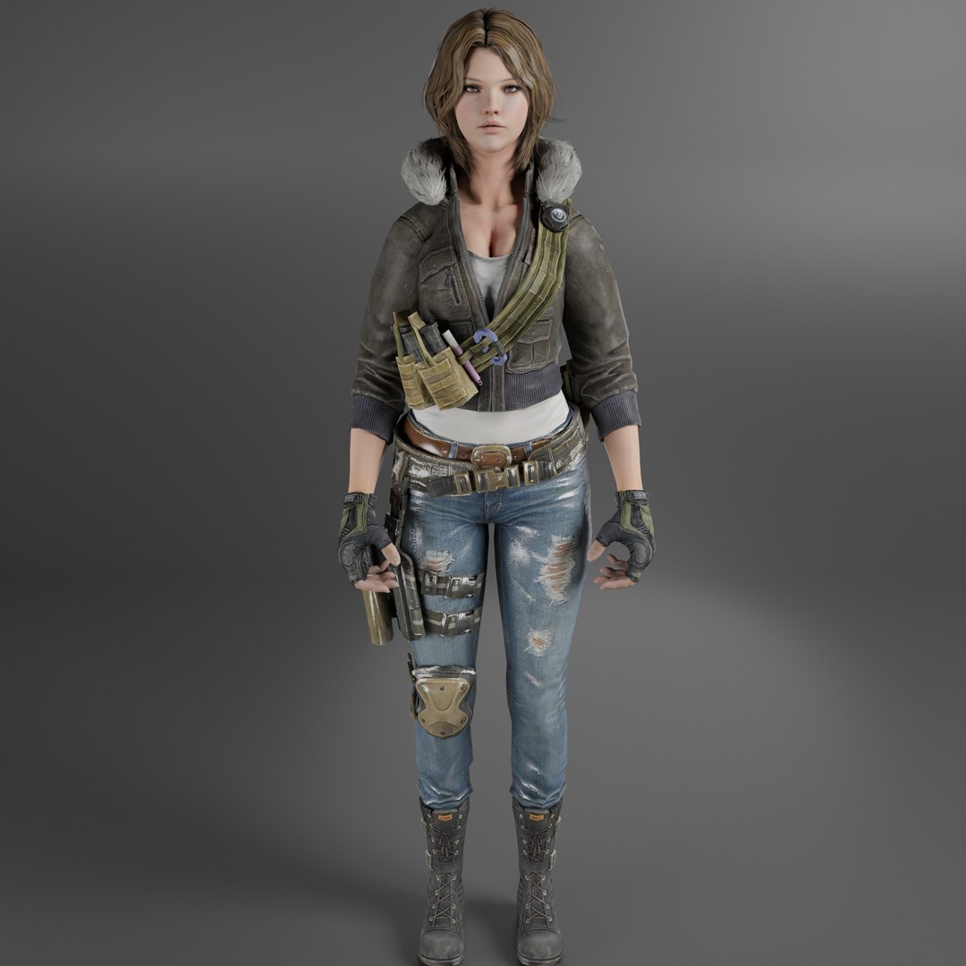 Survival Female Rigged Lowpoly Character 3D Model - TurboSquid 2175548