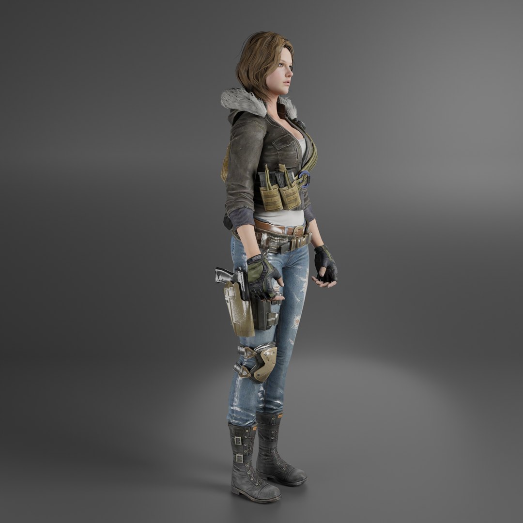 Survival Female Rigged Lowpoly Character 3D Model - TurboSquid 2175548