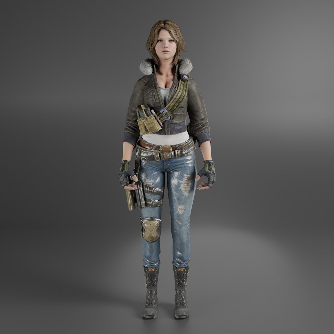 Survival Female Rigged Lowpoly Character 3D Model - TurboSquid 2175548