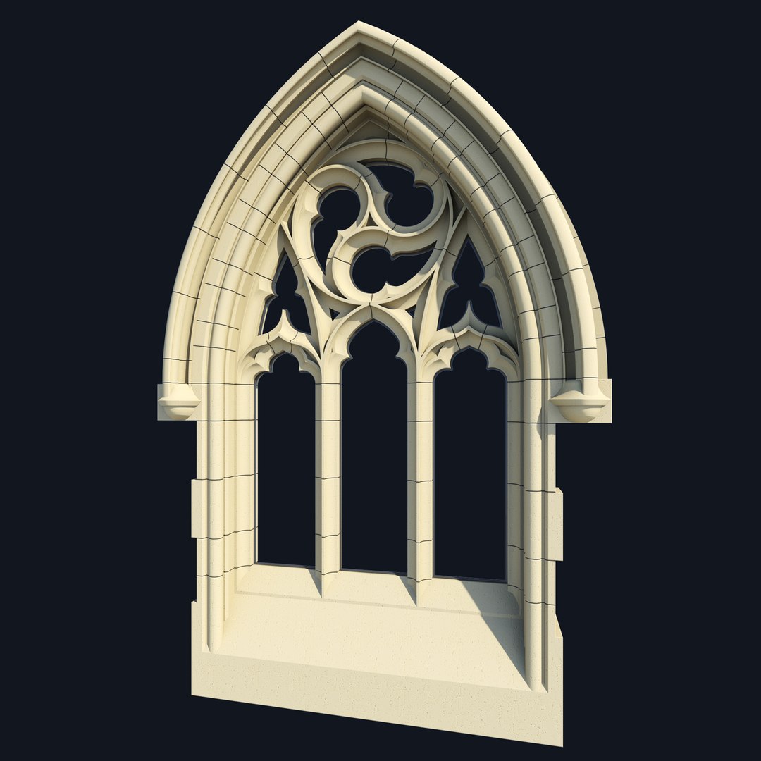 3d Obj Small Arched Gothic Window