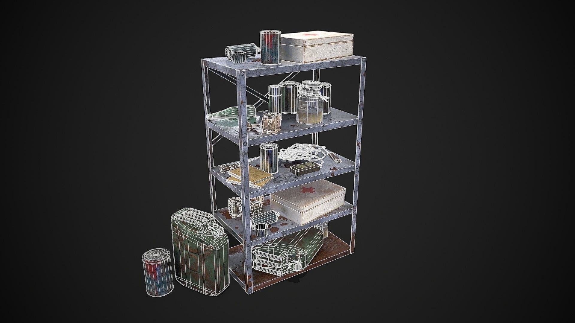 Metal Shelf - Modular 3D Model - TurboSquid 1549538