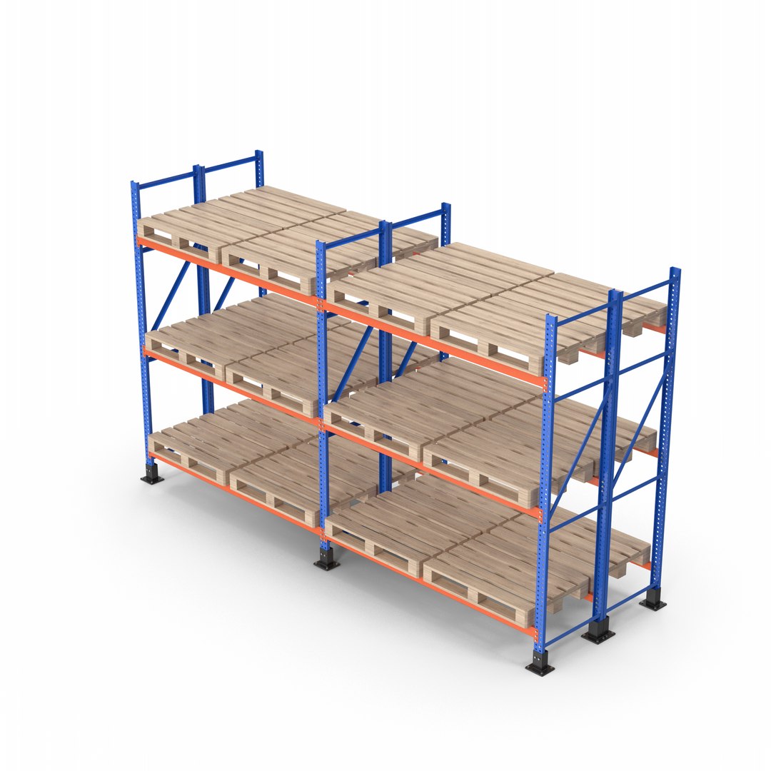 Metal Pallet Rack And Pallets 3D Model - TurboSquid 2160172