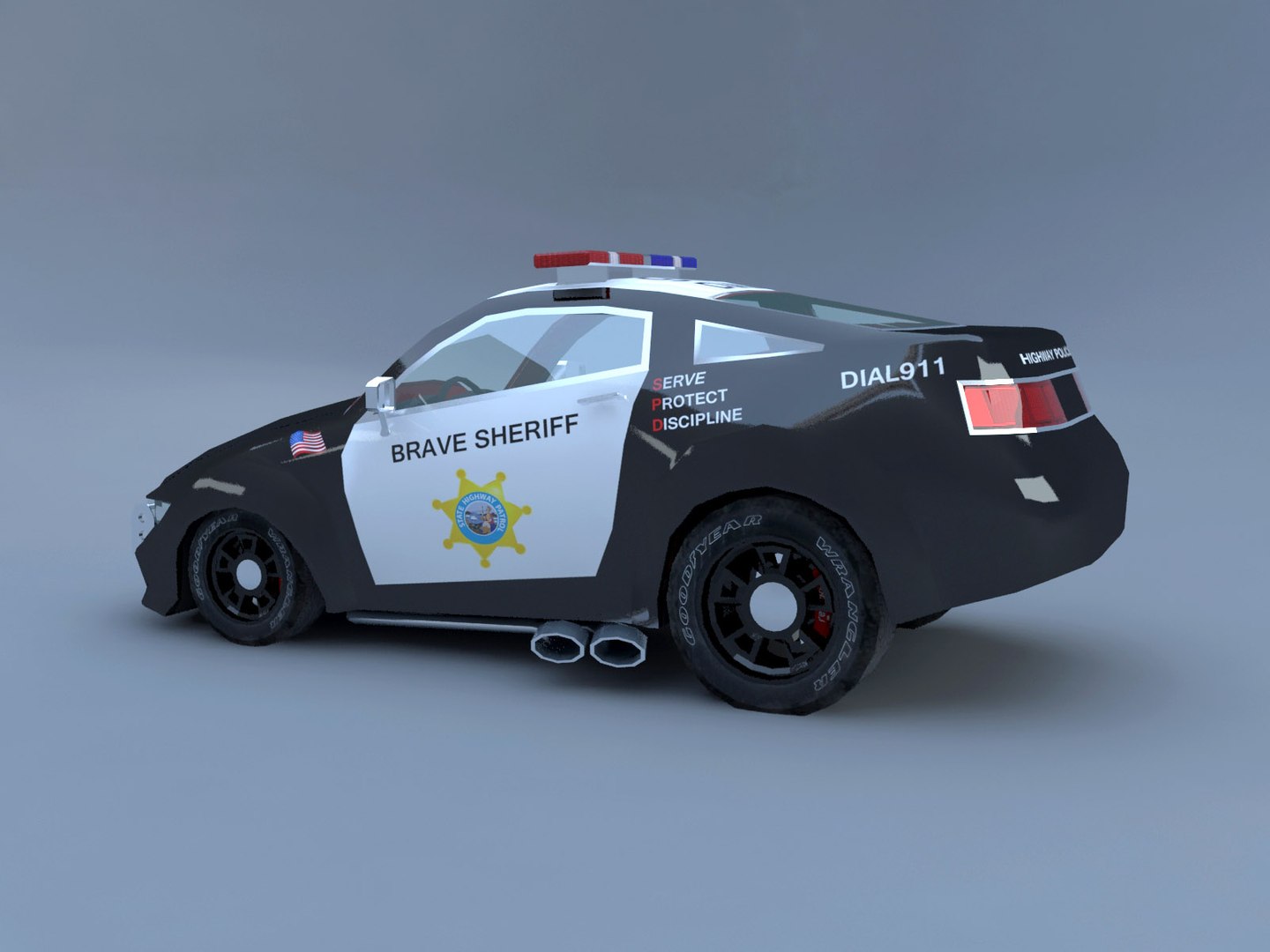 police muscle car 3d model