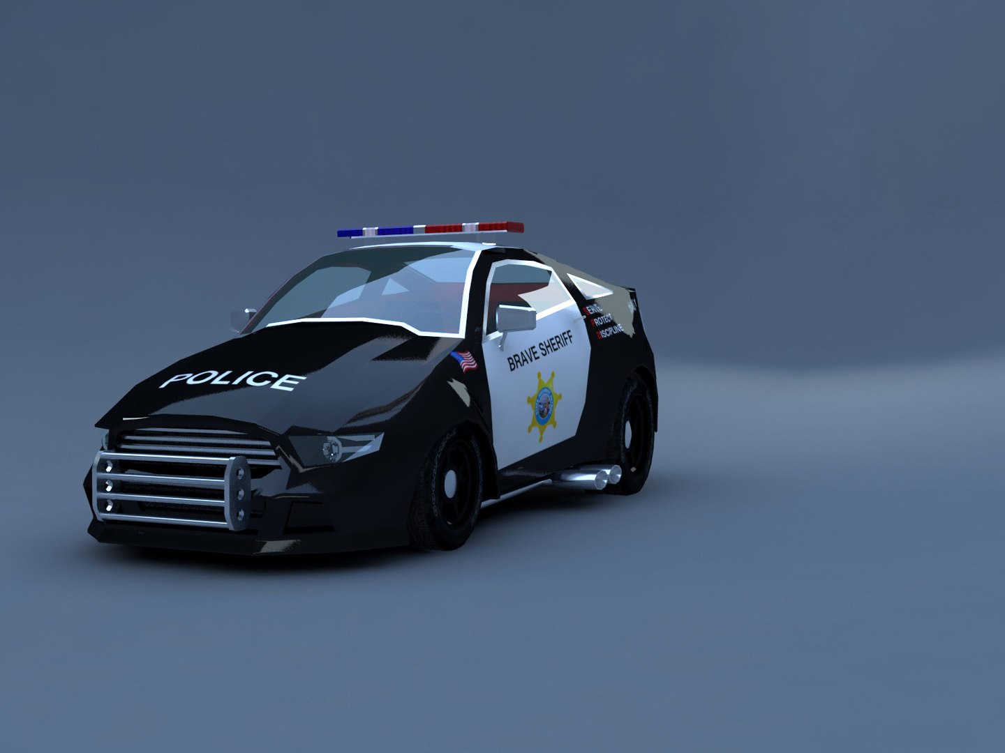 police muscle car 3d model