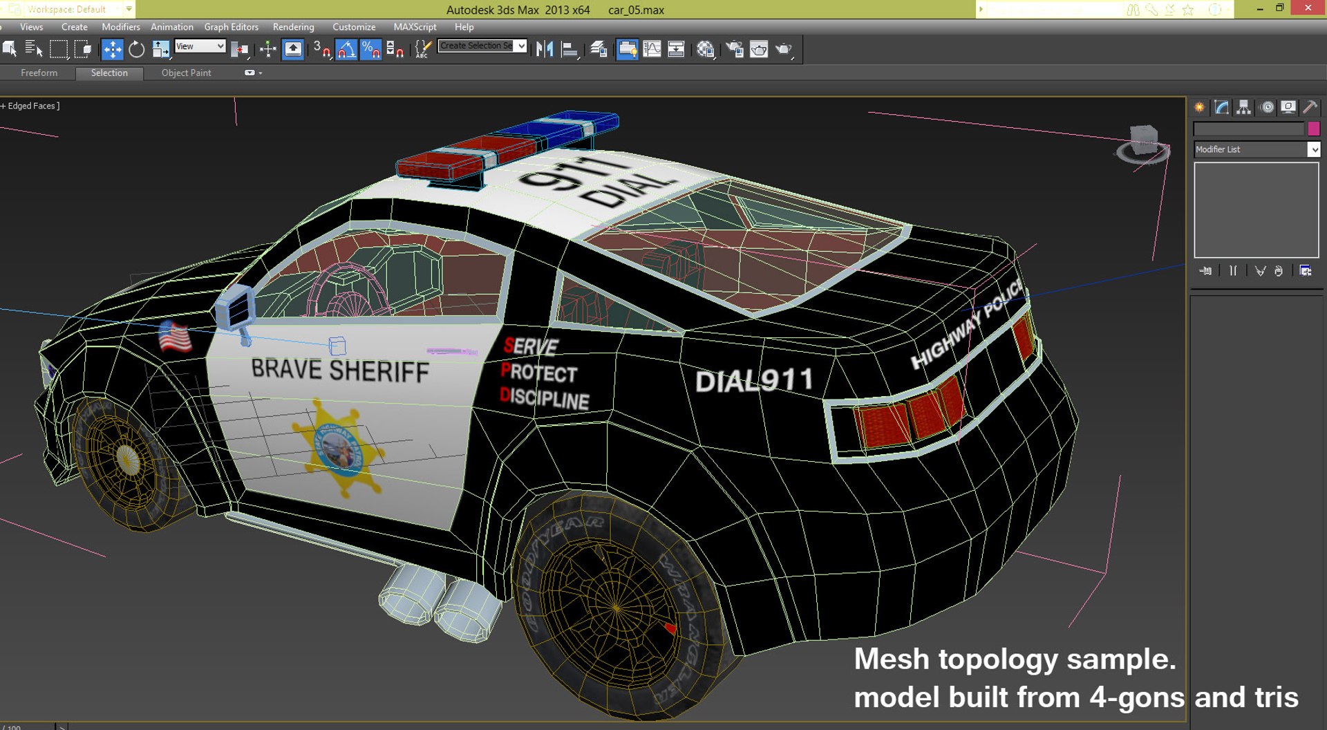 police muscle car 3d model