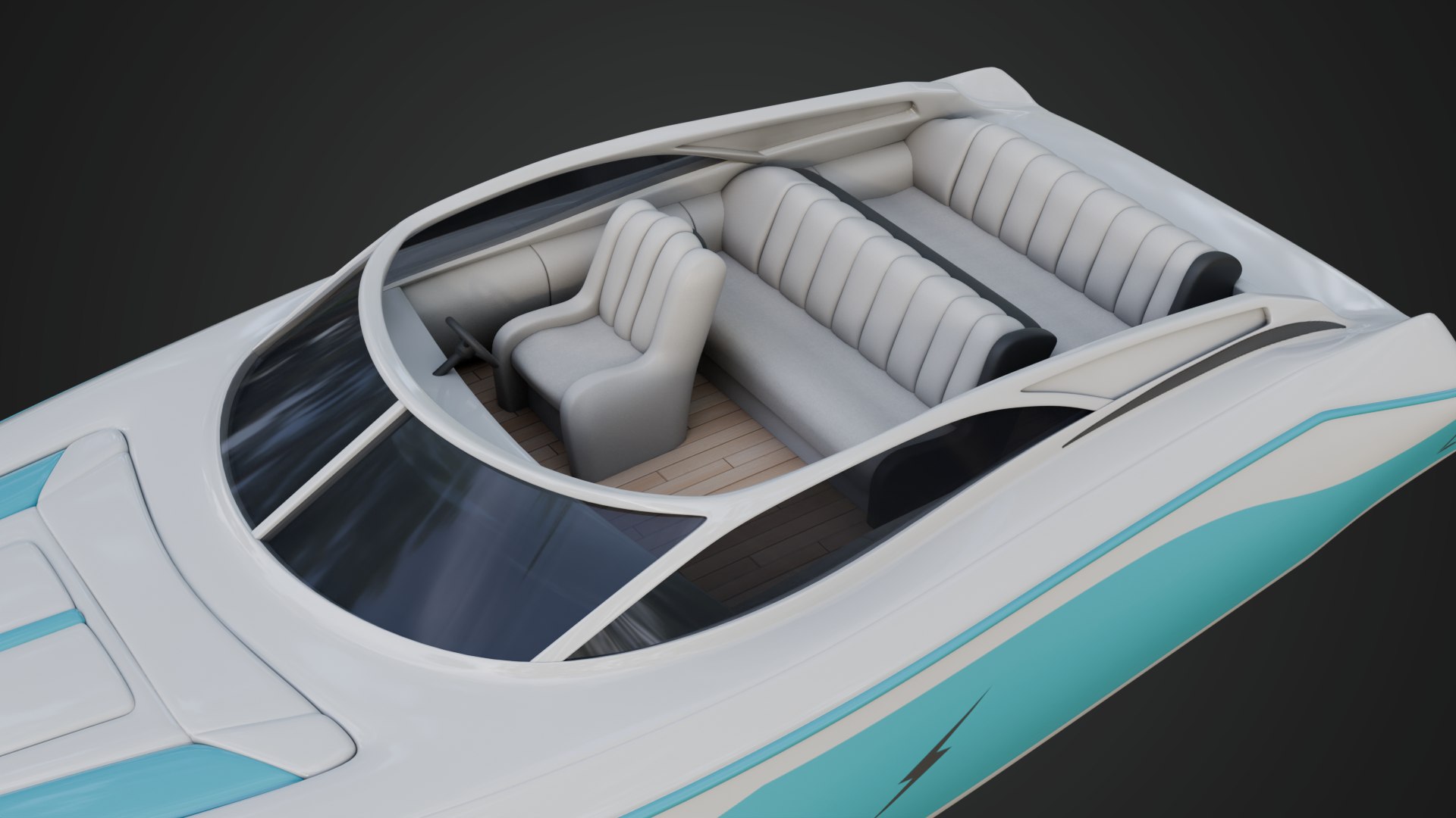 3D Speed Boat With Blue Accents Model - TurboSquid 2289972