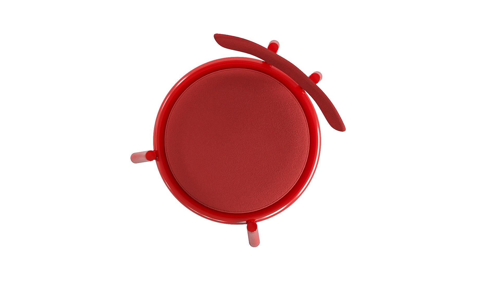3D Cylinder Red Dining Chair - TurboSquid 2336440