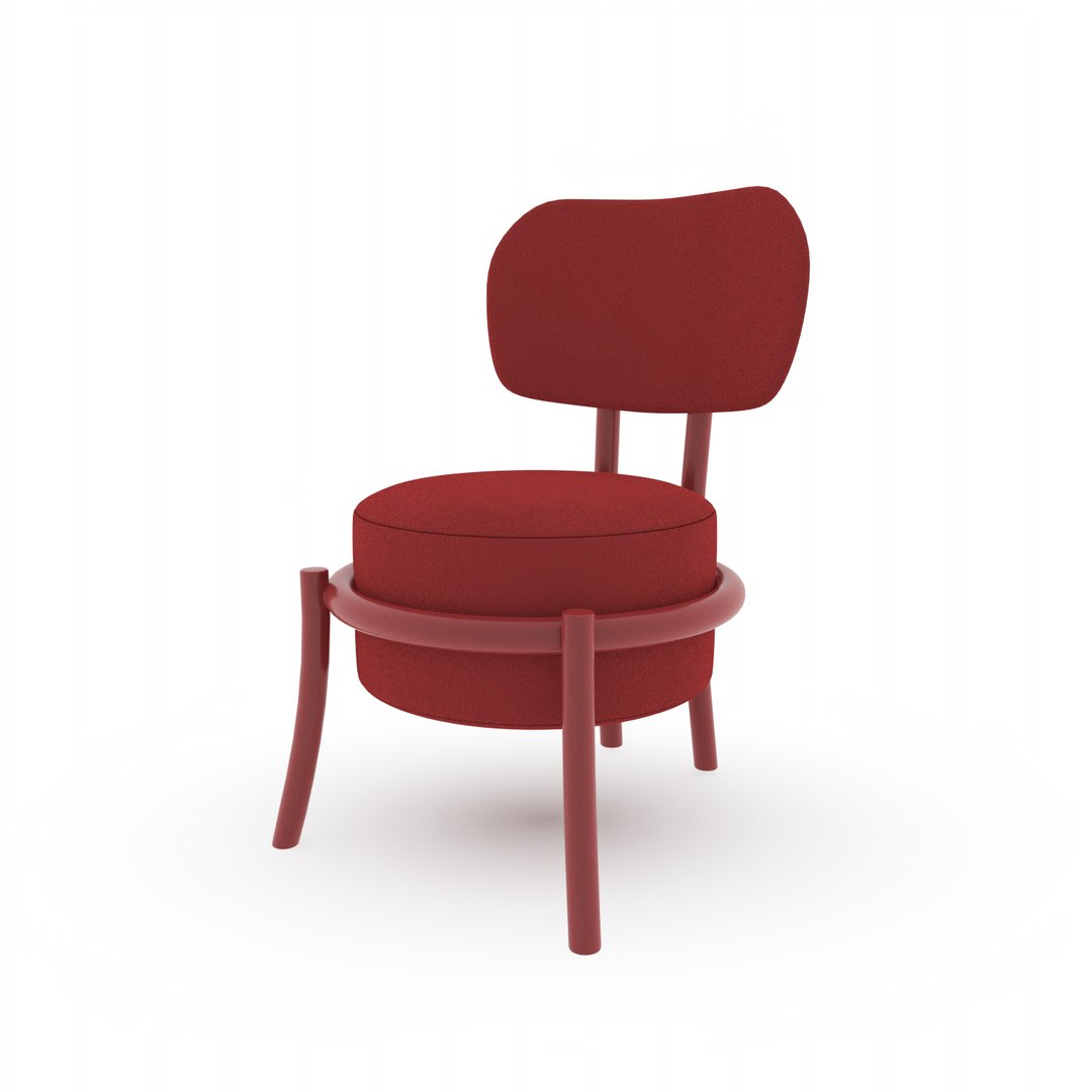 3D Cylinder Red Dining Chair - TurboSquid 2336440