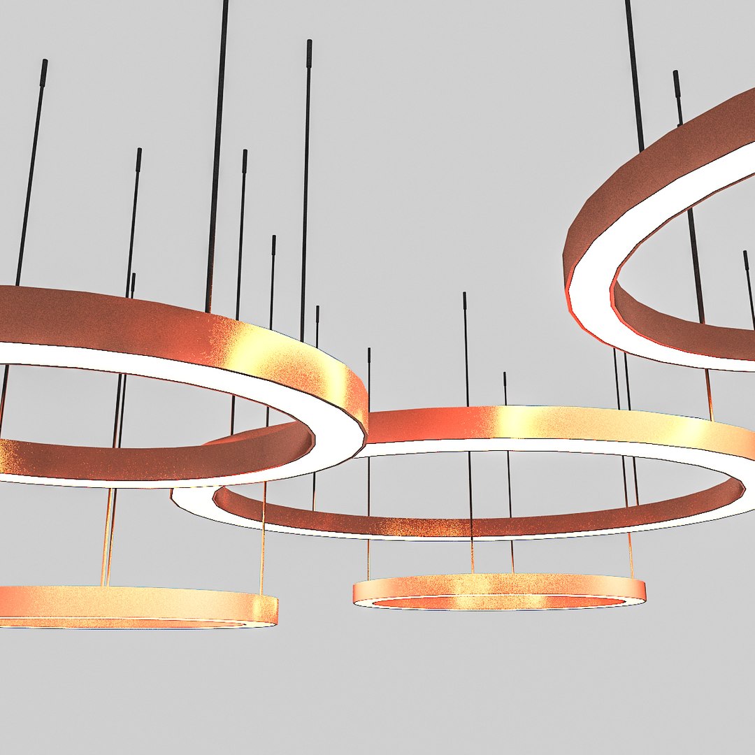 Circle Lamp Set Model - TurboSquid 1446258