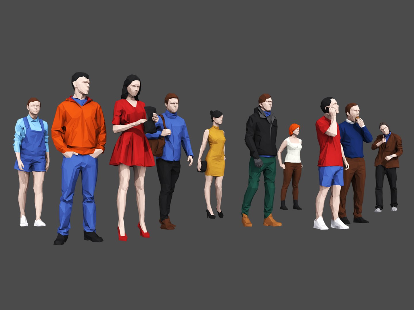 3D Model Colored People Characters - TurboSquid 1151445