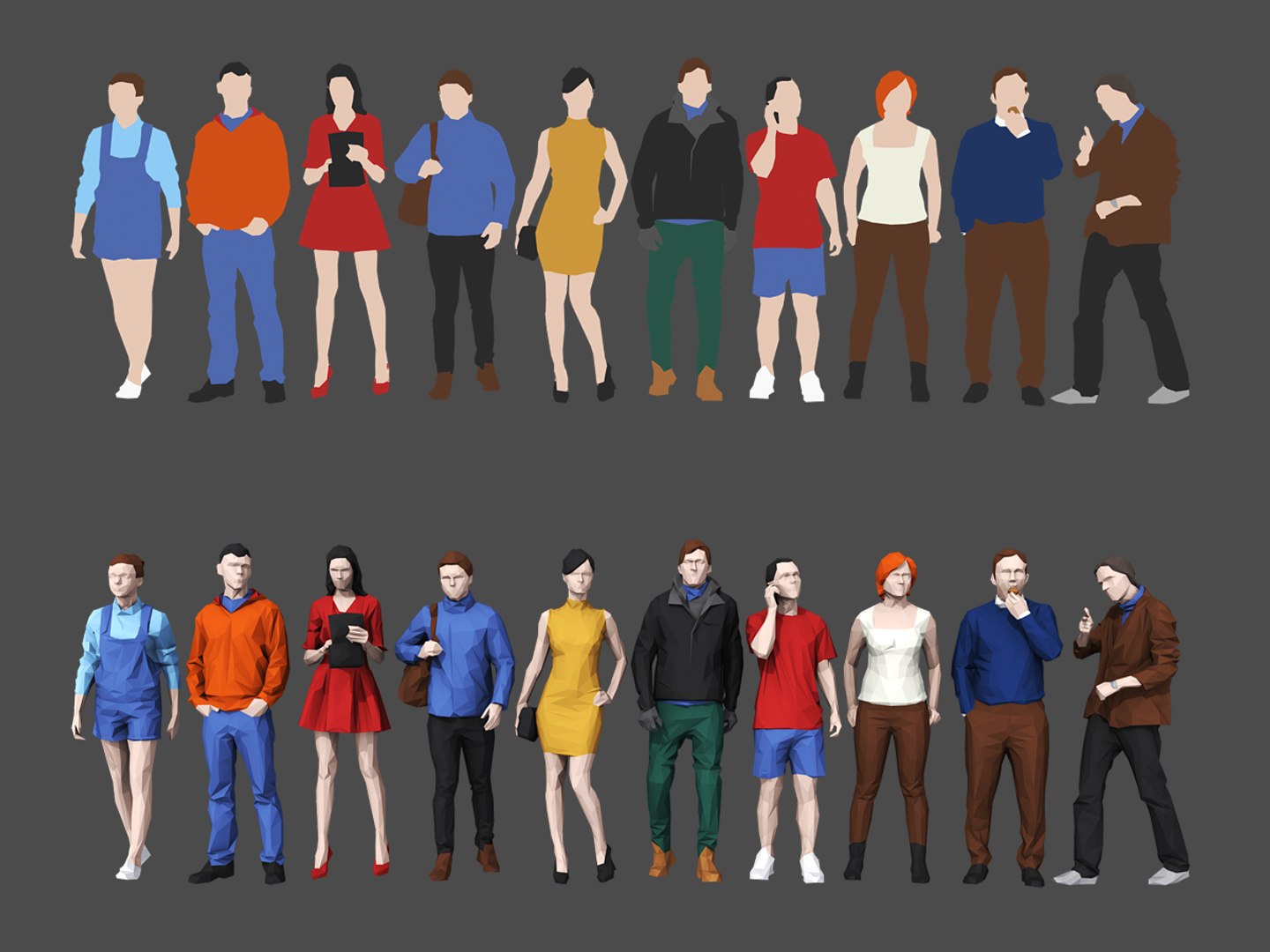 3D Model Colored People Characters - TurboSquid 1151445