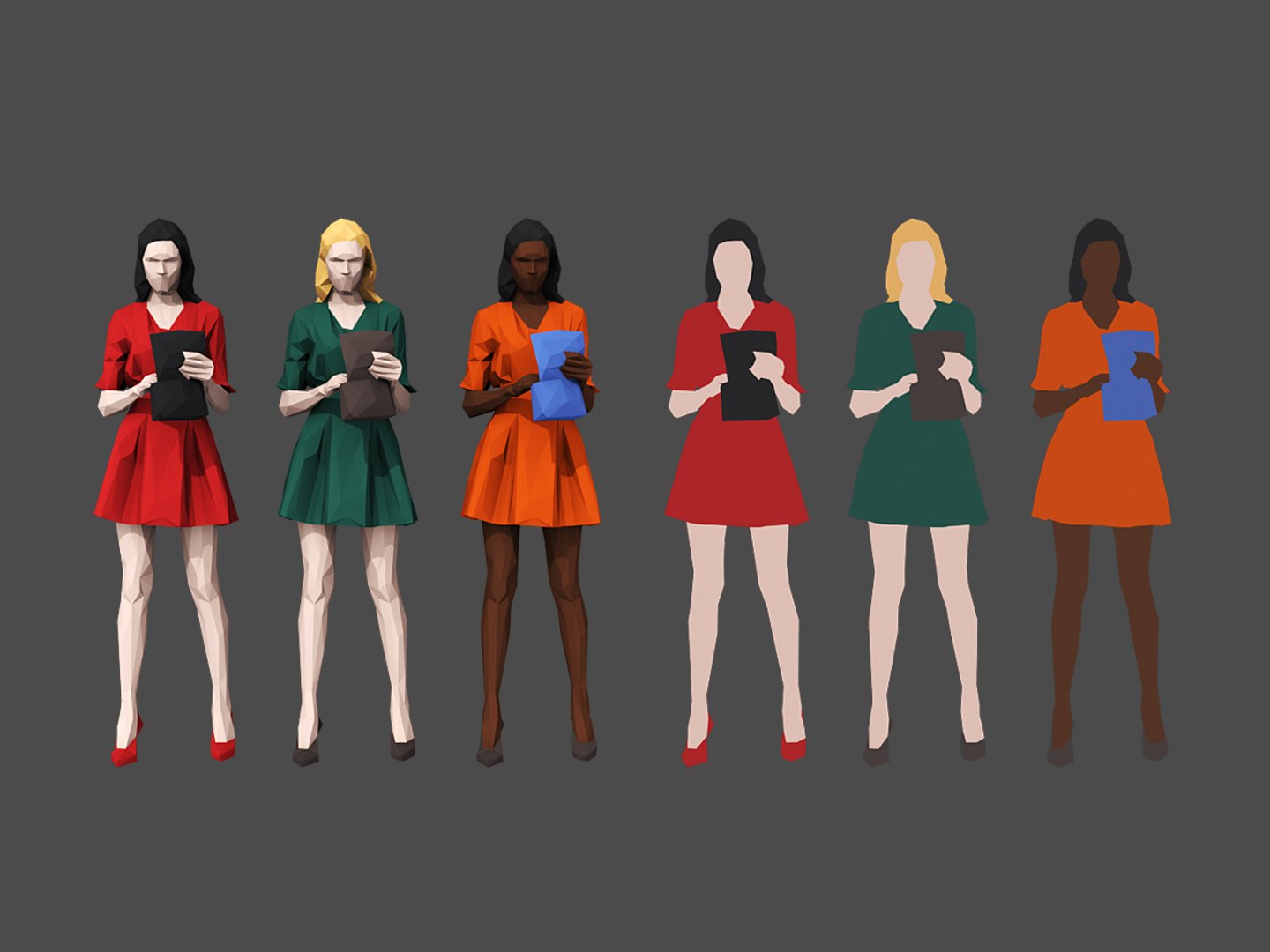 3D Model Colored People Characters - TurboSquid 1151445