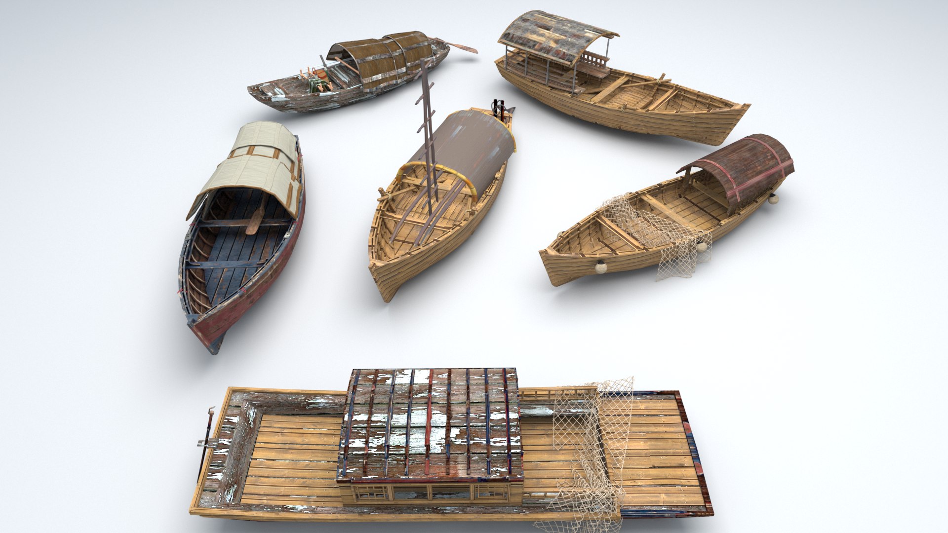 Chinese boat collection 3D model - TurboSquid 2168698