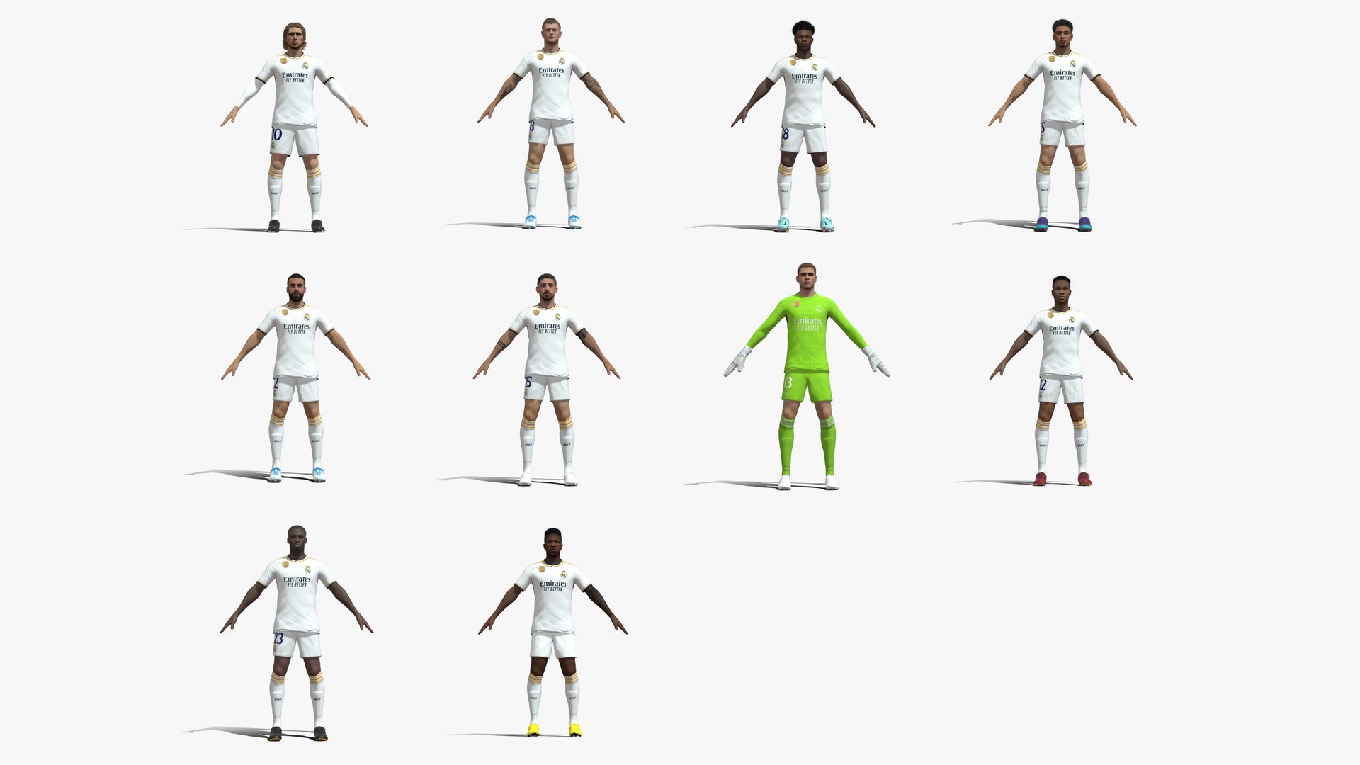 Real Madrid Squad 23-24 10 Players Model - TurboSquid 2162092
