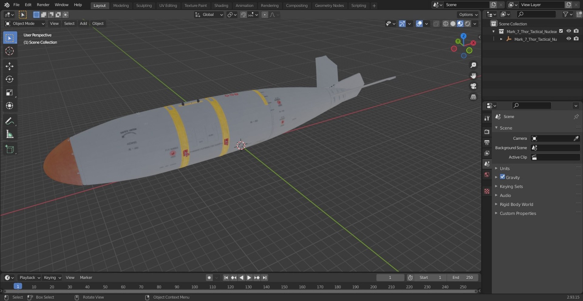 Mark 7 Thor Tactical Nuclear Bomb model - TurboSquid 2040286