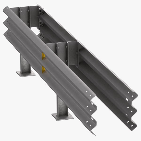 Guardrail Thrie Beam Straight Short Double 3D model - TurboSquid 1915687