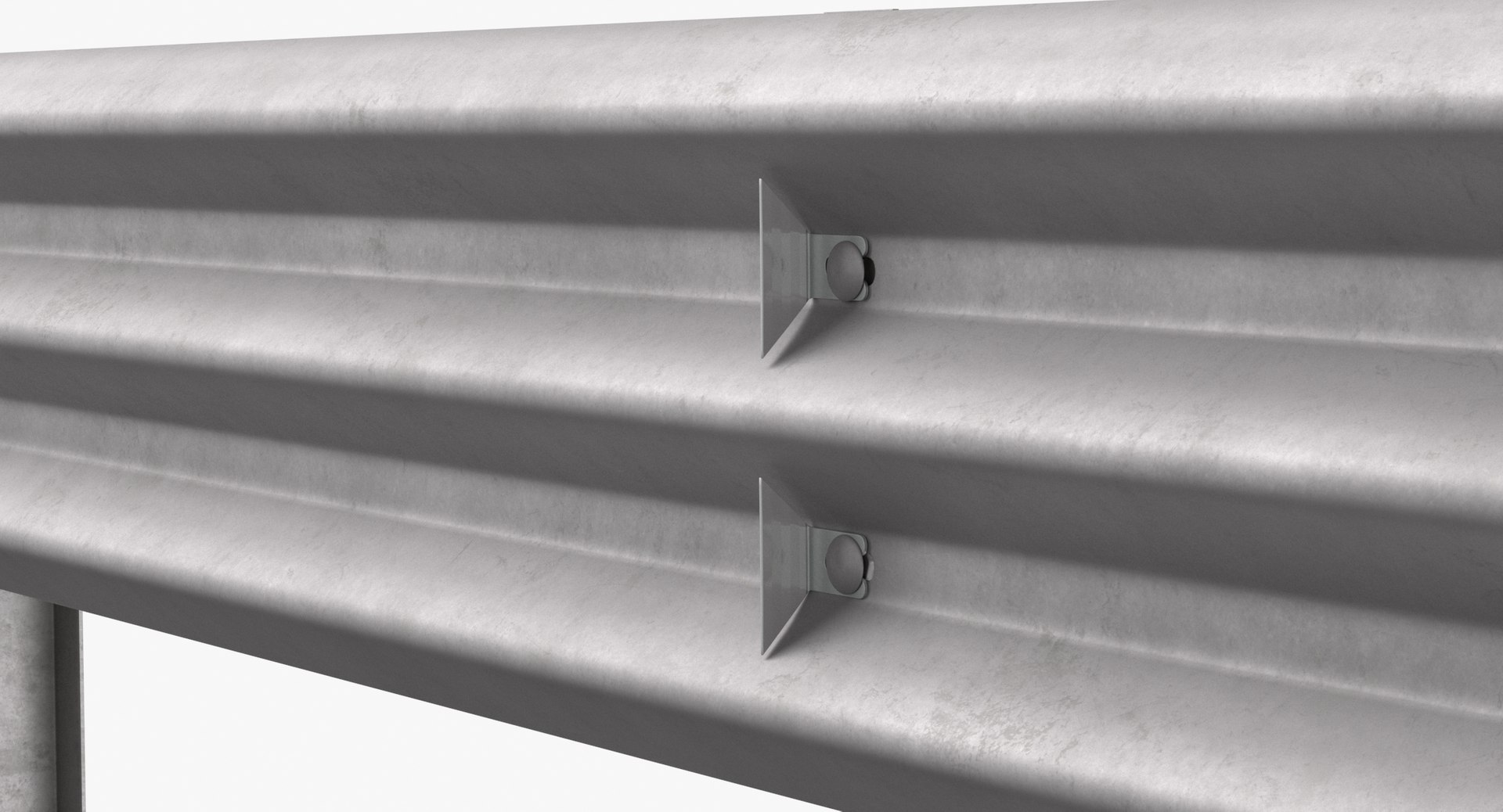 Guardrail Thrie Beam Straight Short Double 3D model - TurboSquid 1915687