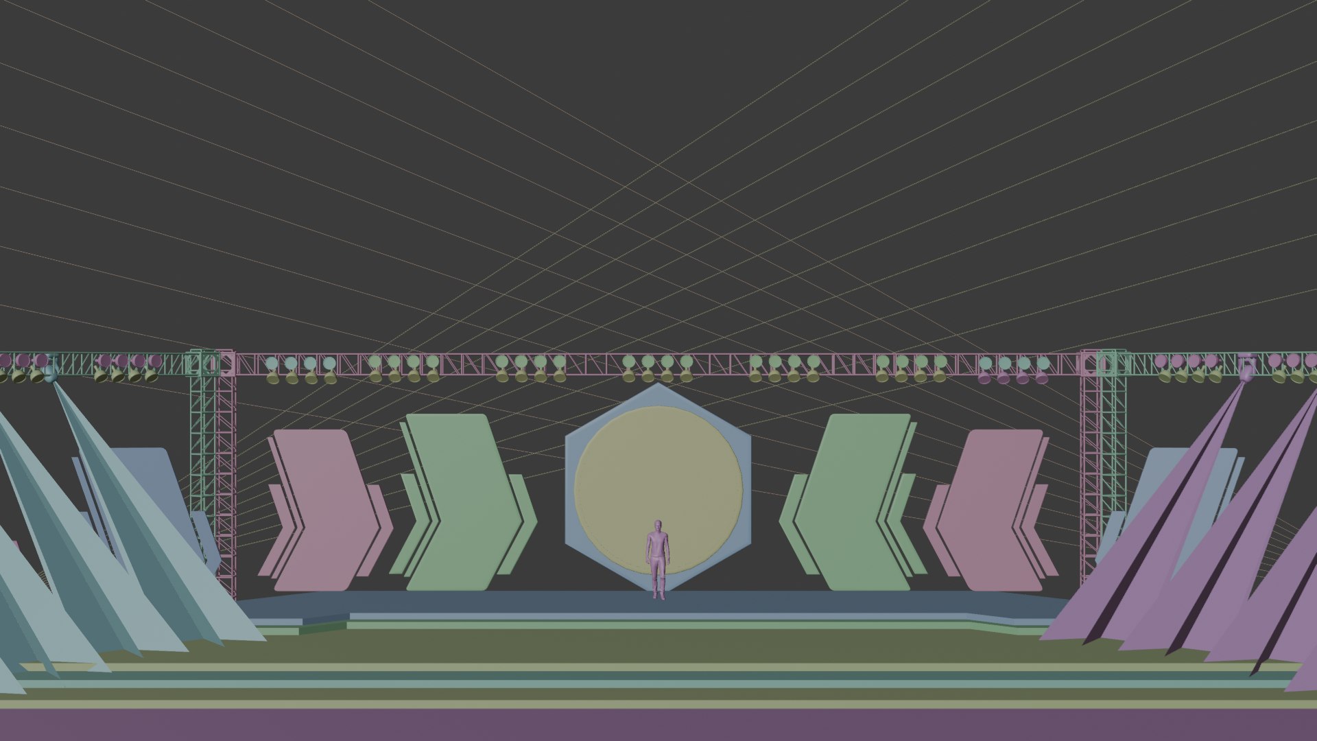 3D Entertainment Concert Event Stage 3D Model With Lights Model ...