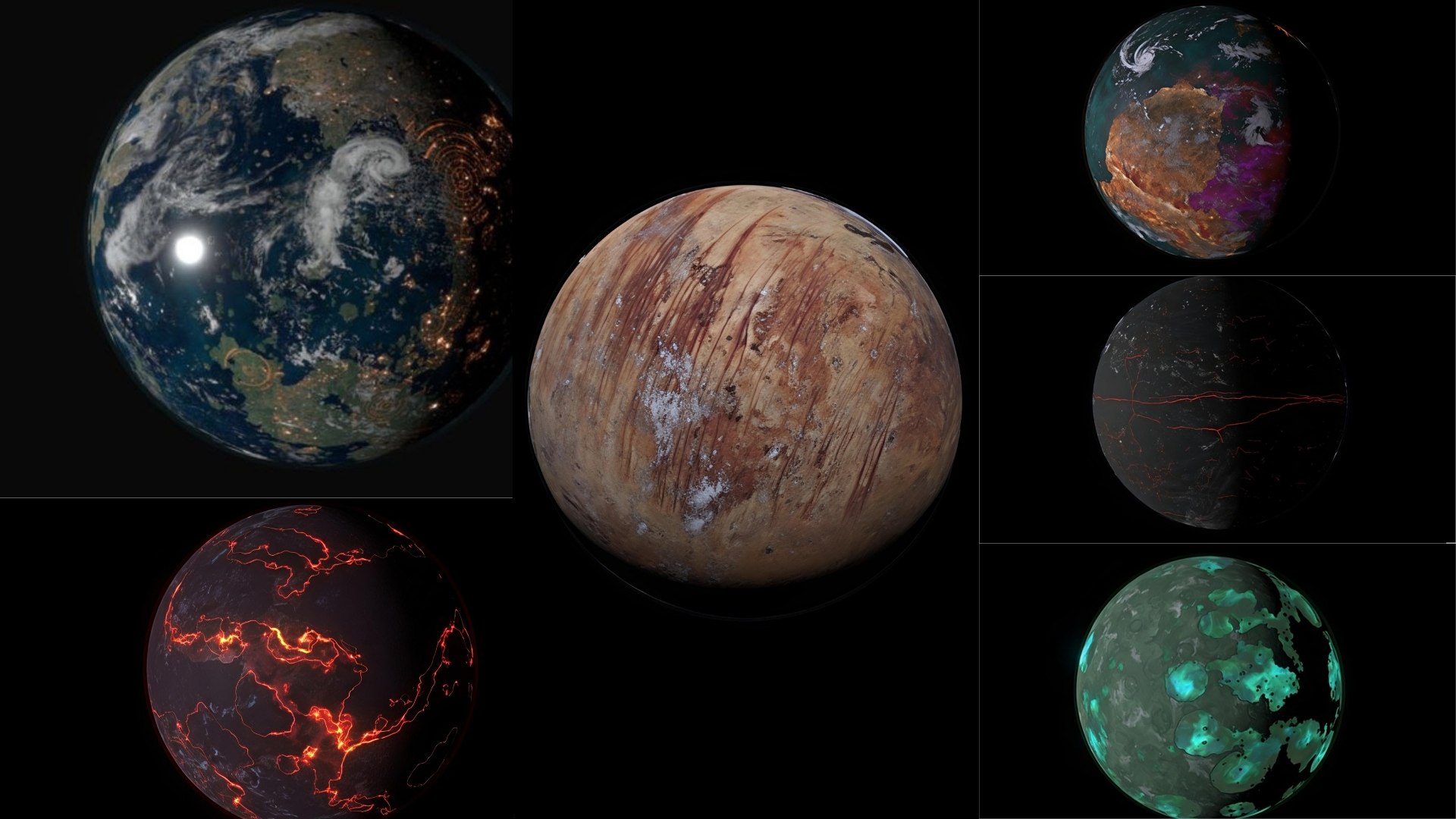 3D 6 Alien Planets Pack Sci-Fi Space Collection - TurboSquid 2492770