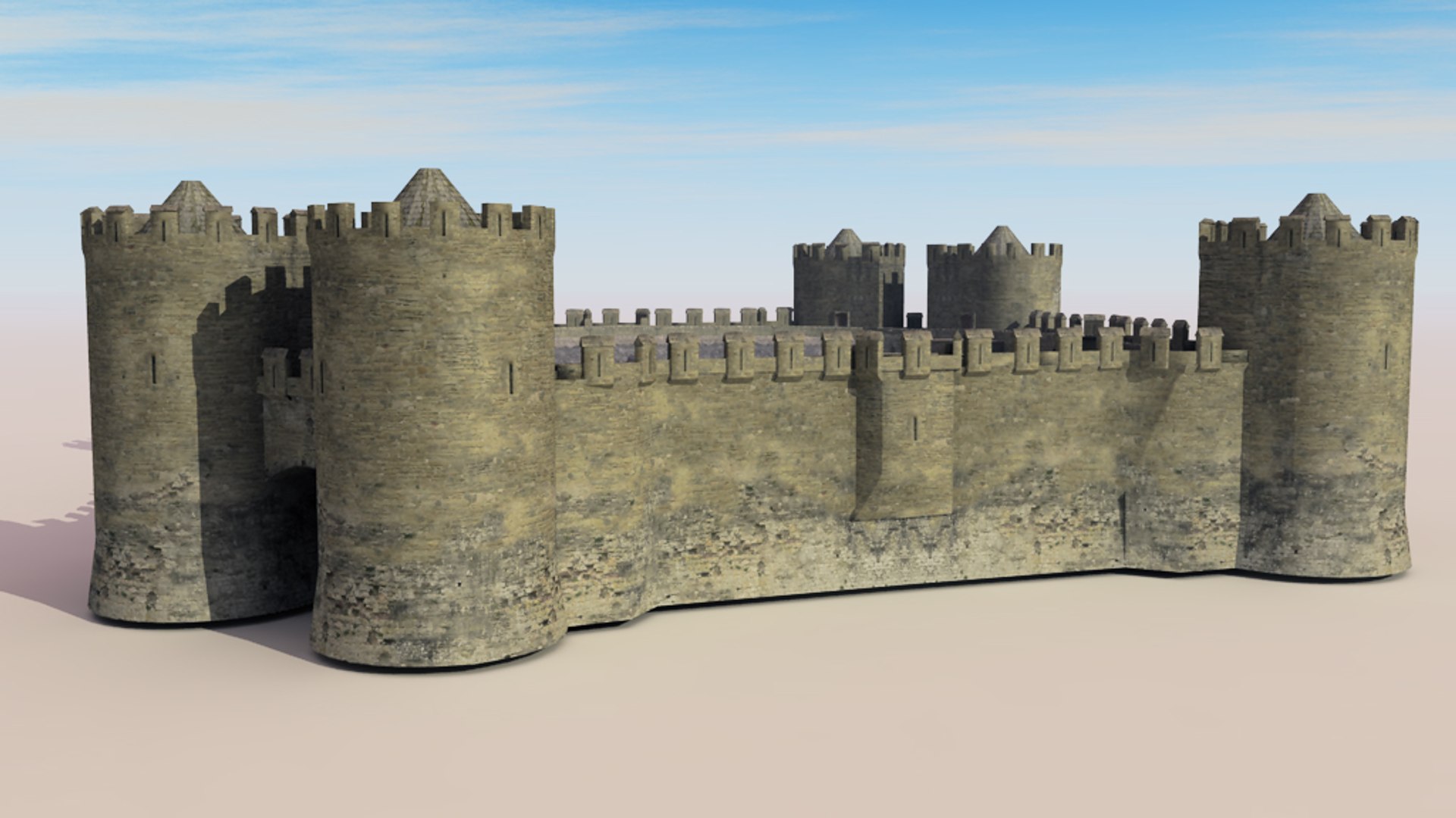 rhuddlan medieval castle 3d model