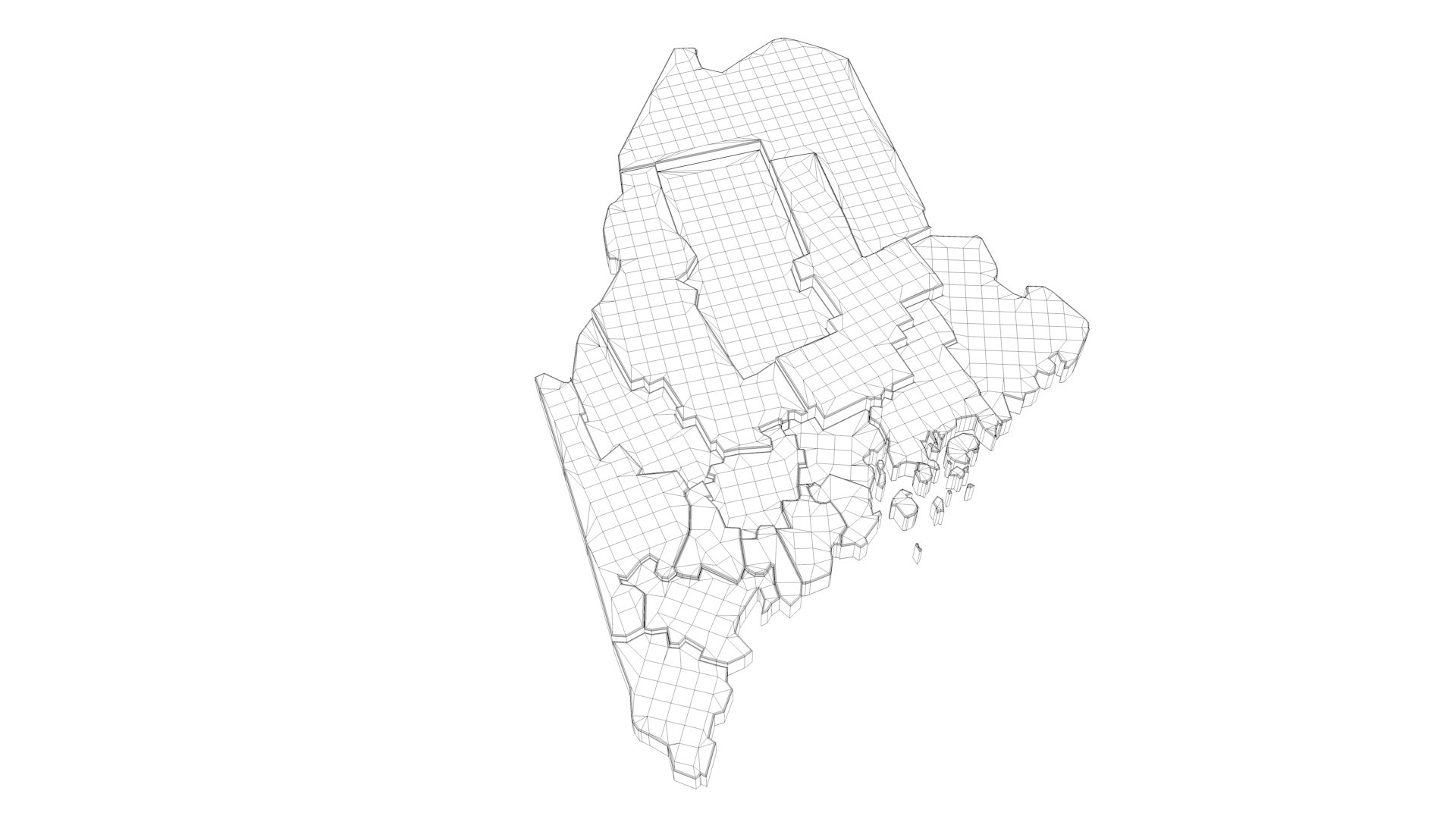 Maine Counties - Map Of United States Of America USA 3D Model ...