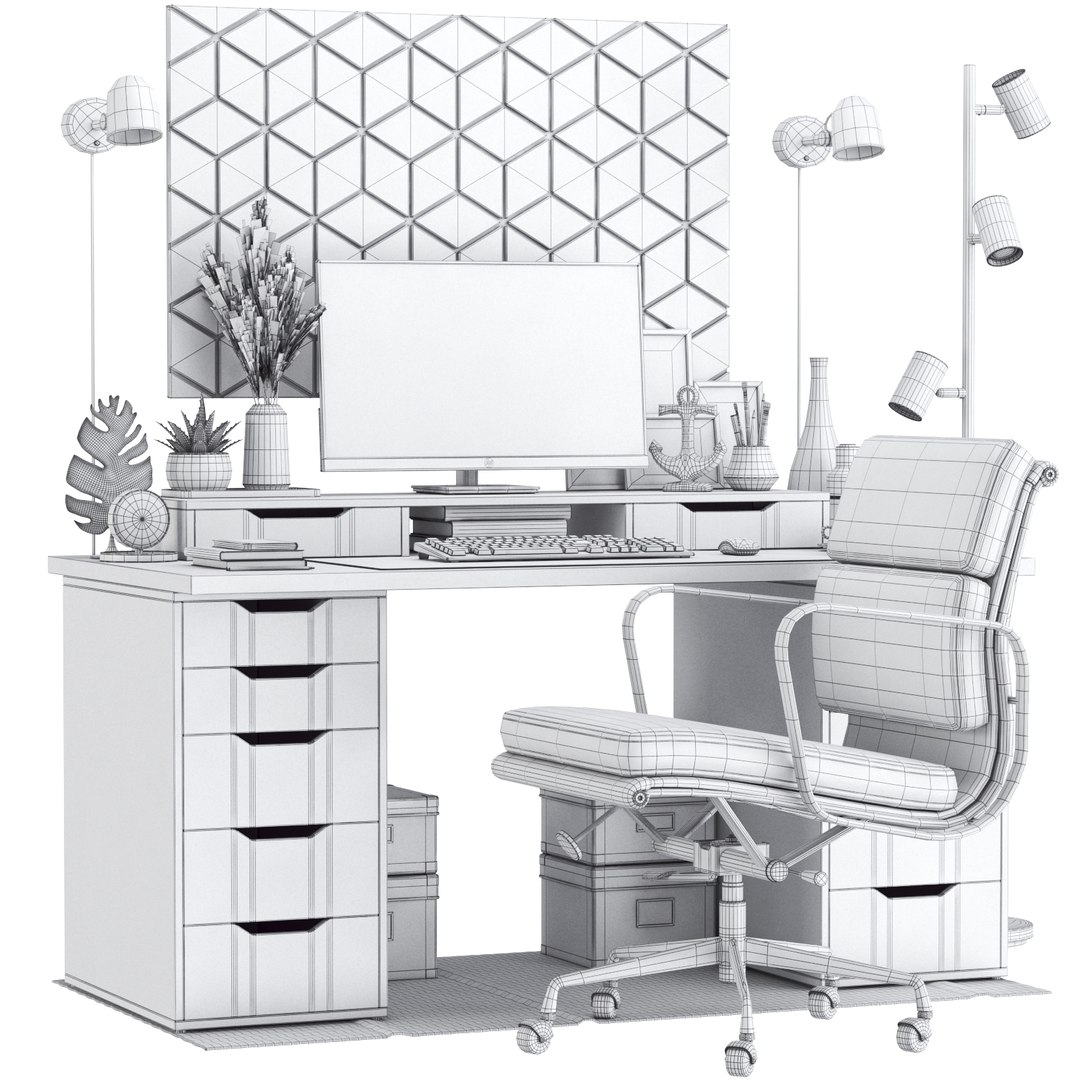 3D IKEA Office Workplace 84 - TurboSquid 1797650