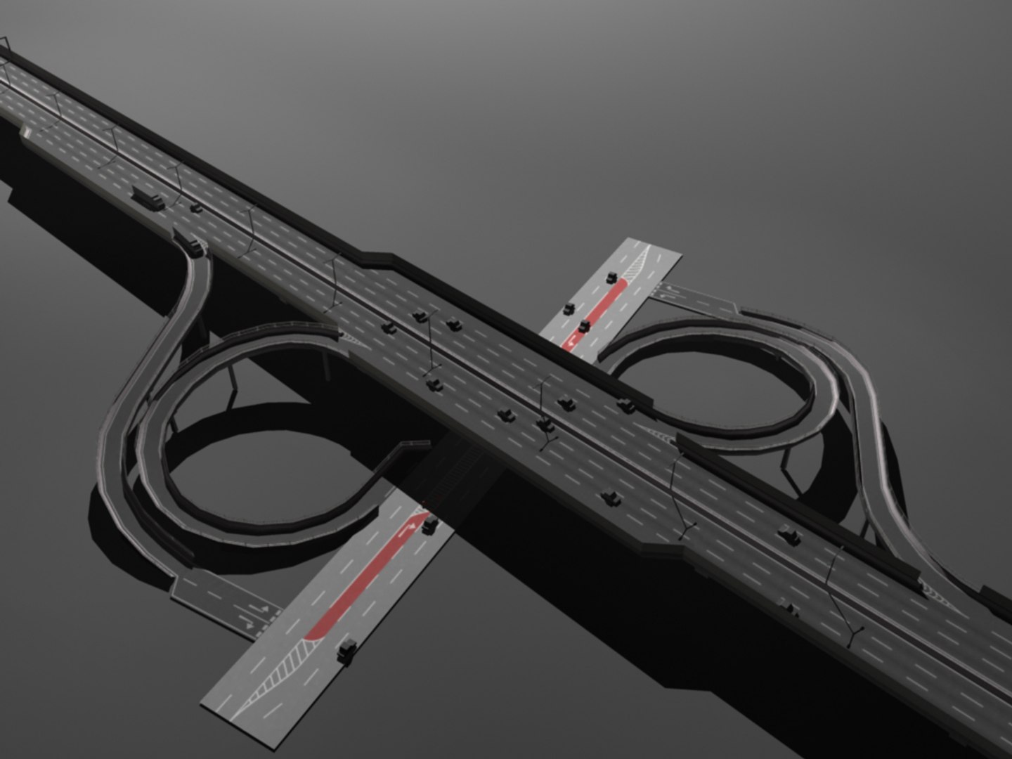 Highway Street Interchange 3d Model