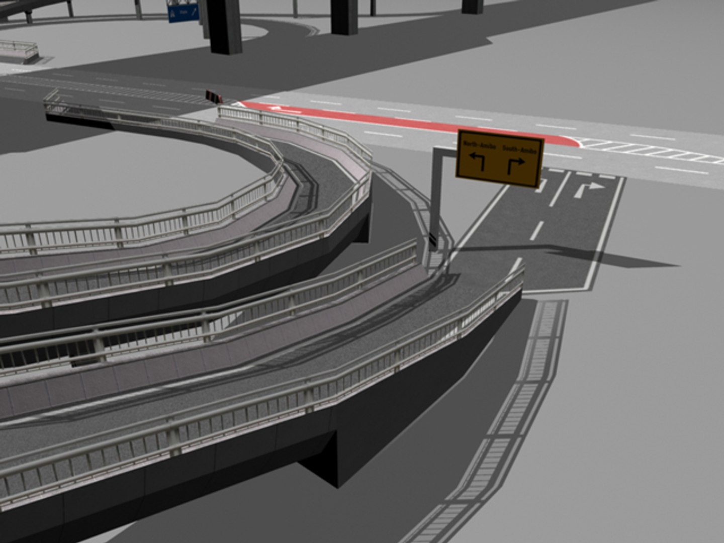 Highway Street Interchange 3d Model