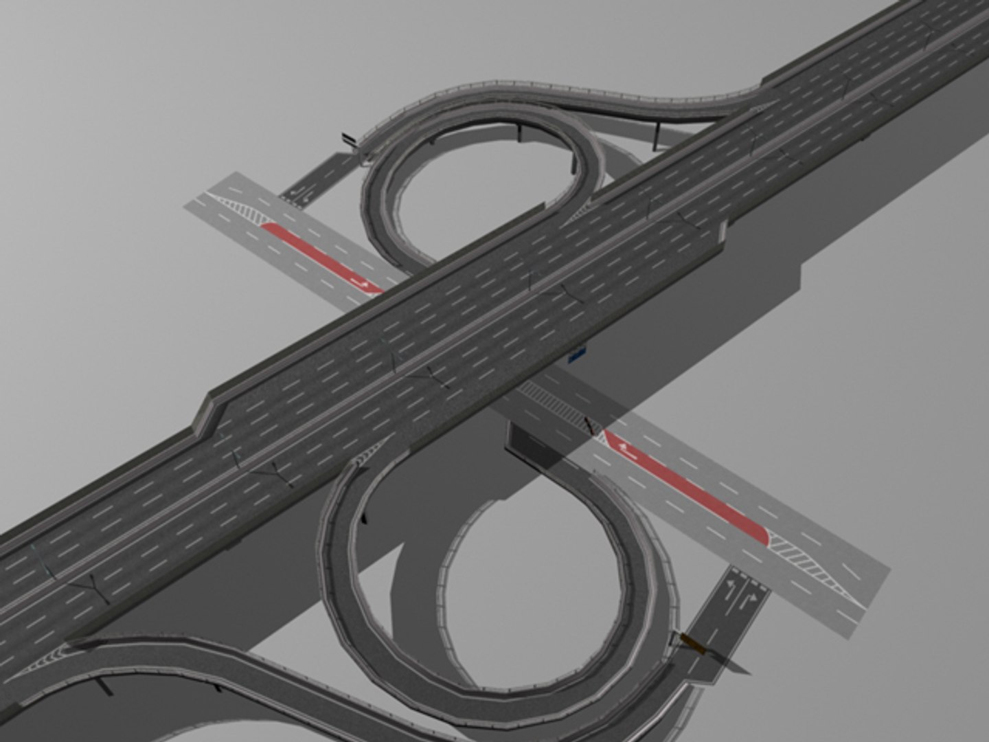 Highway Street Interchange 3d Model