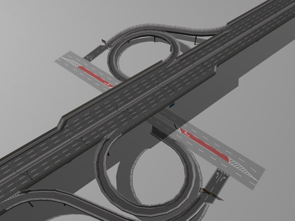 highway street interchange 3d model