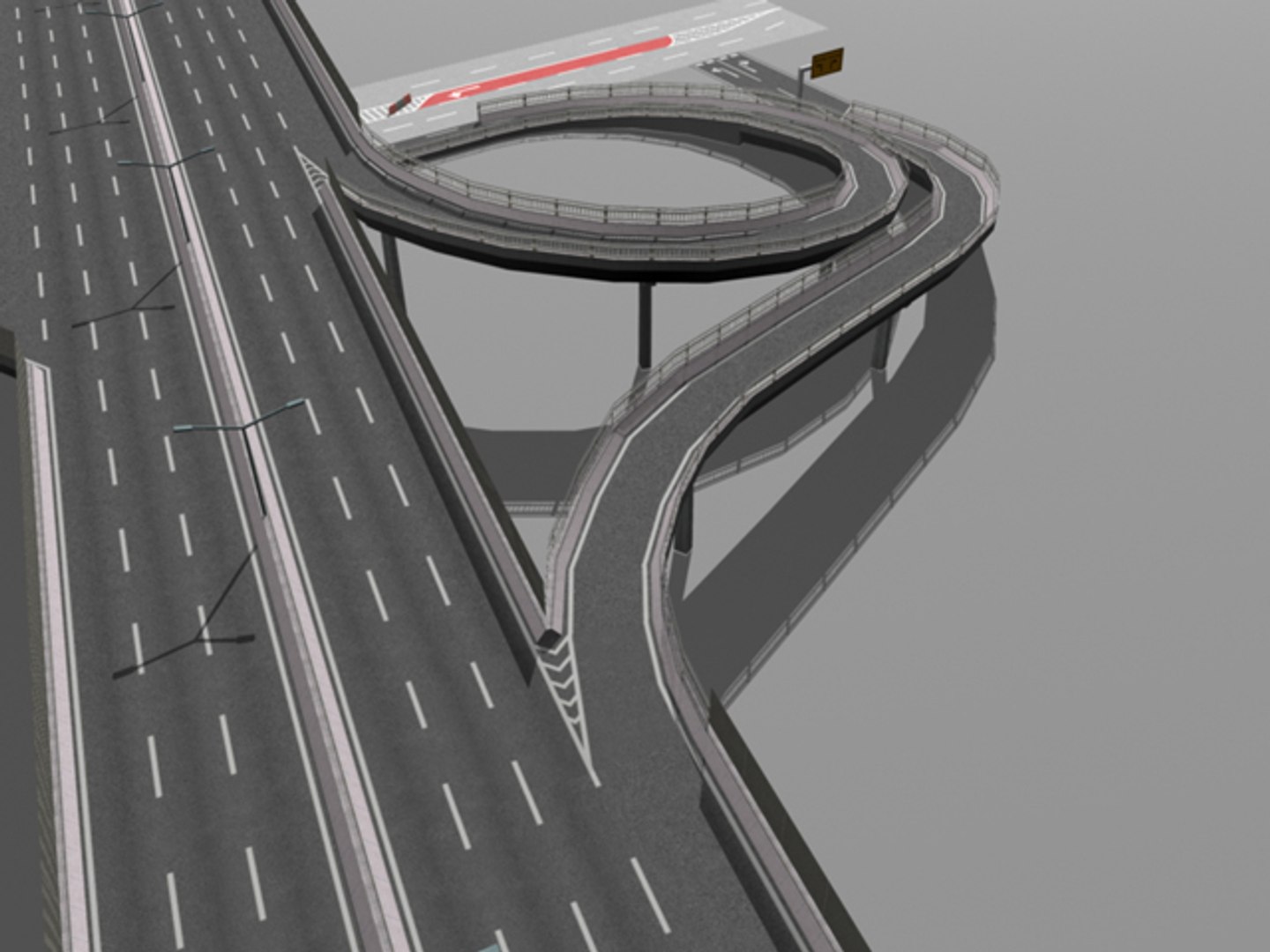 Highway Street Interchange 3d Model