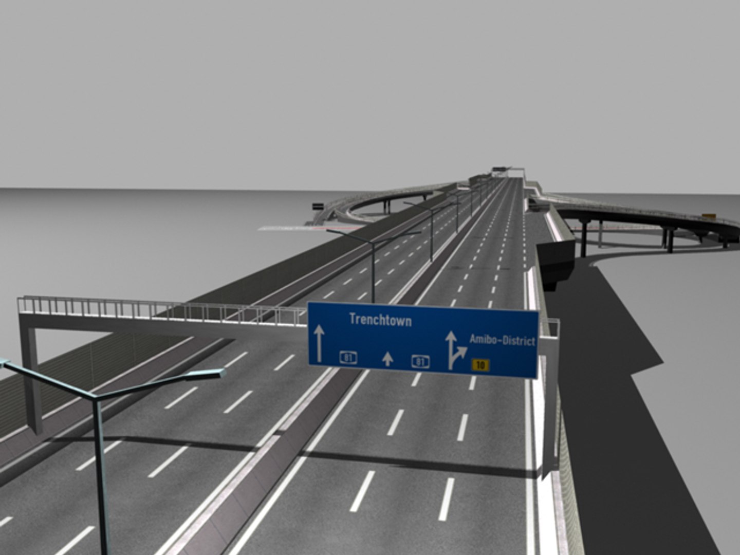 Highway Street Interchange 3d Model