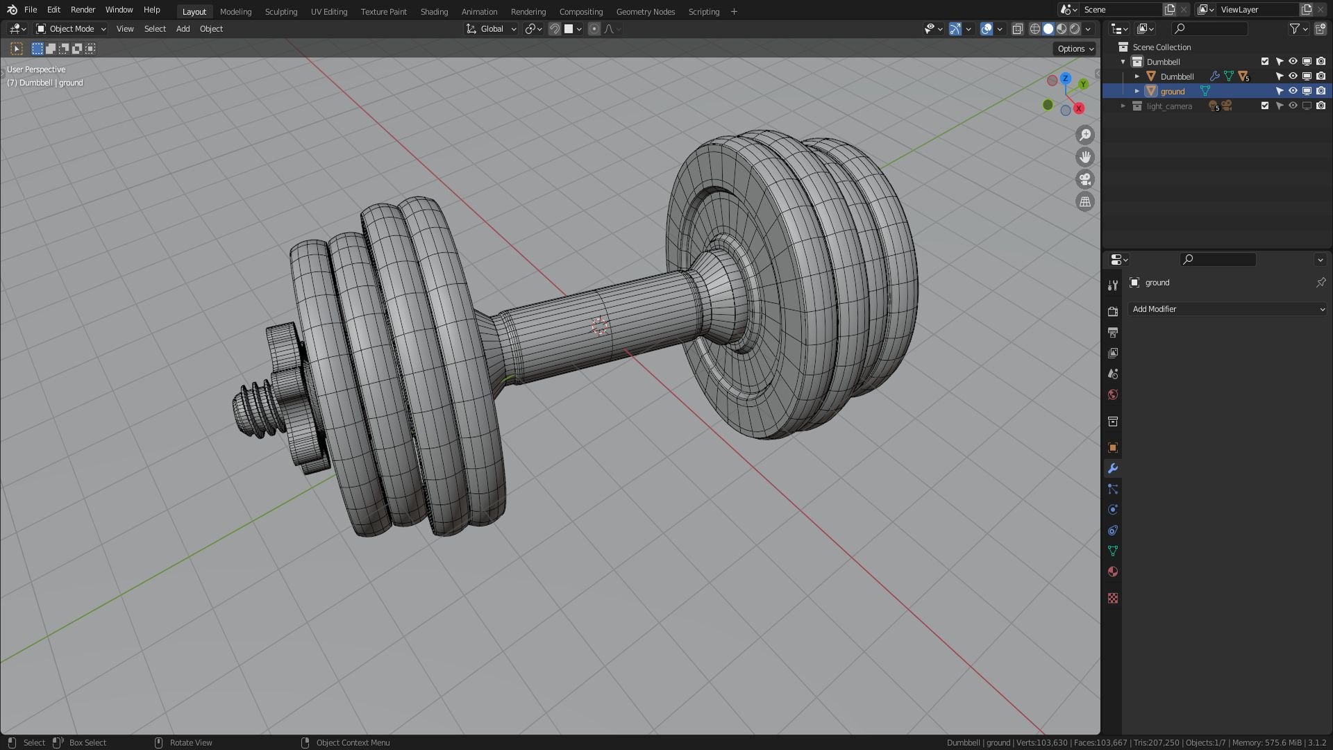 3D Model Dumbbell 3D Model - TurboSquid 1999552