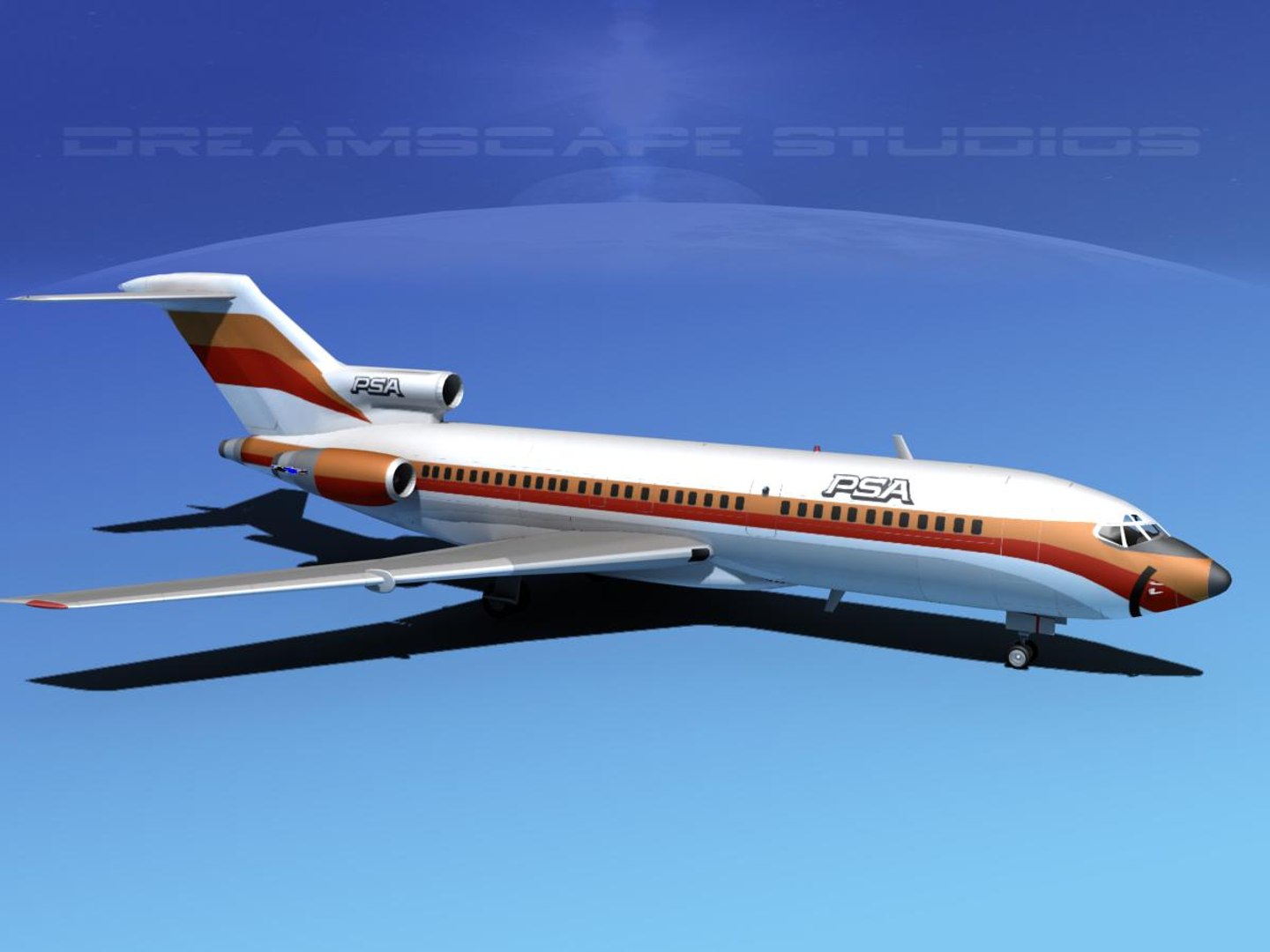 Airline Boeing 727 727-100 3d 3ds
