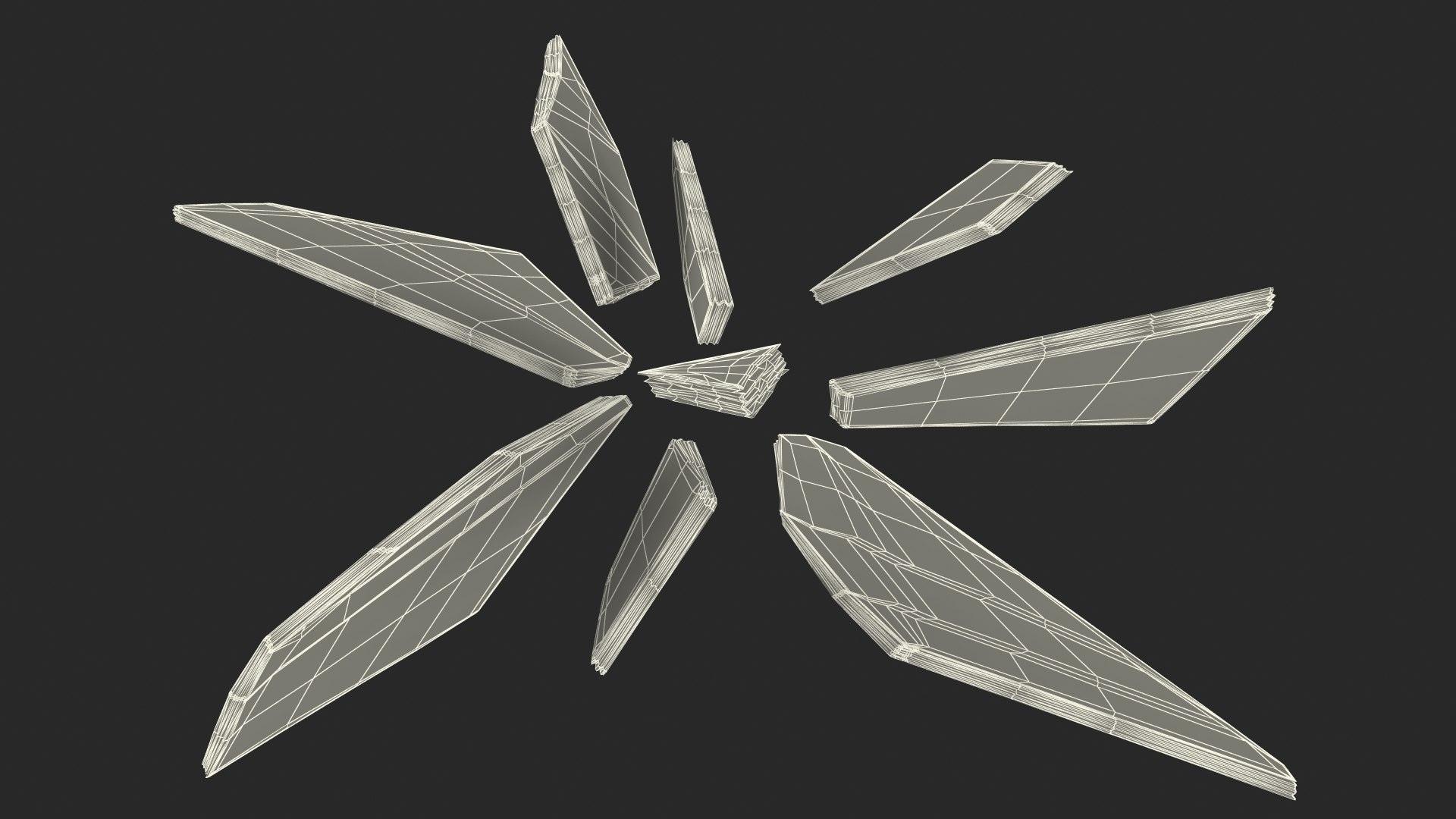 Broken Glass Fragments 3D - TurboSquid 1446806