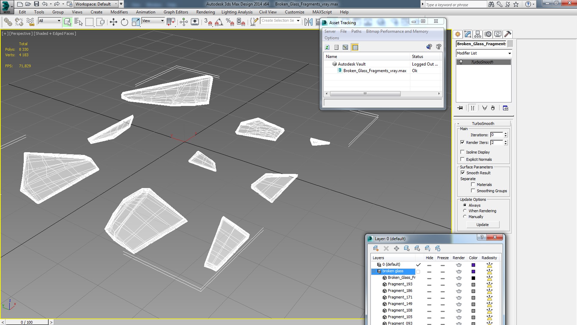 Broken Glass Fragments 3D - TurboSquid 1446806