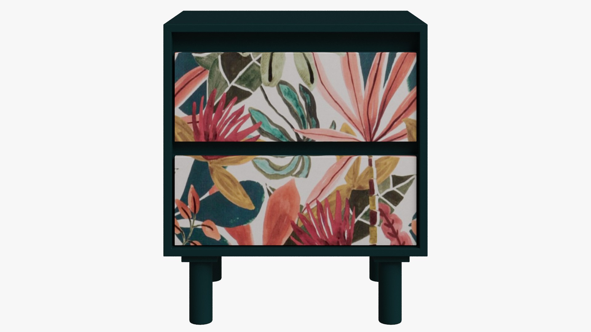 3D Small 2-drawer Unit With Plant Print - TurboSquid 1979085