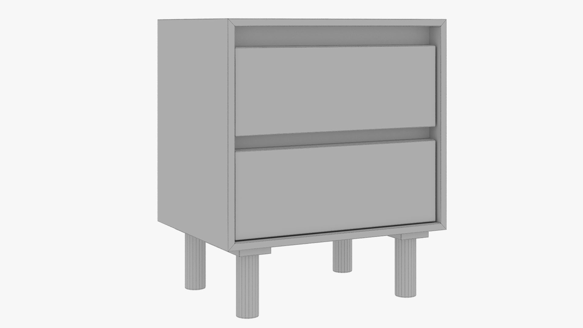 3D Small 2-drawer Unit With Plant Print - TurboSquid 1979085