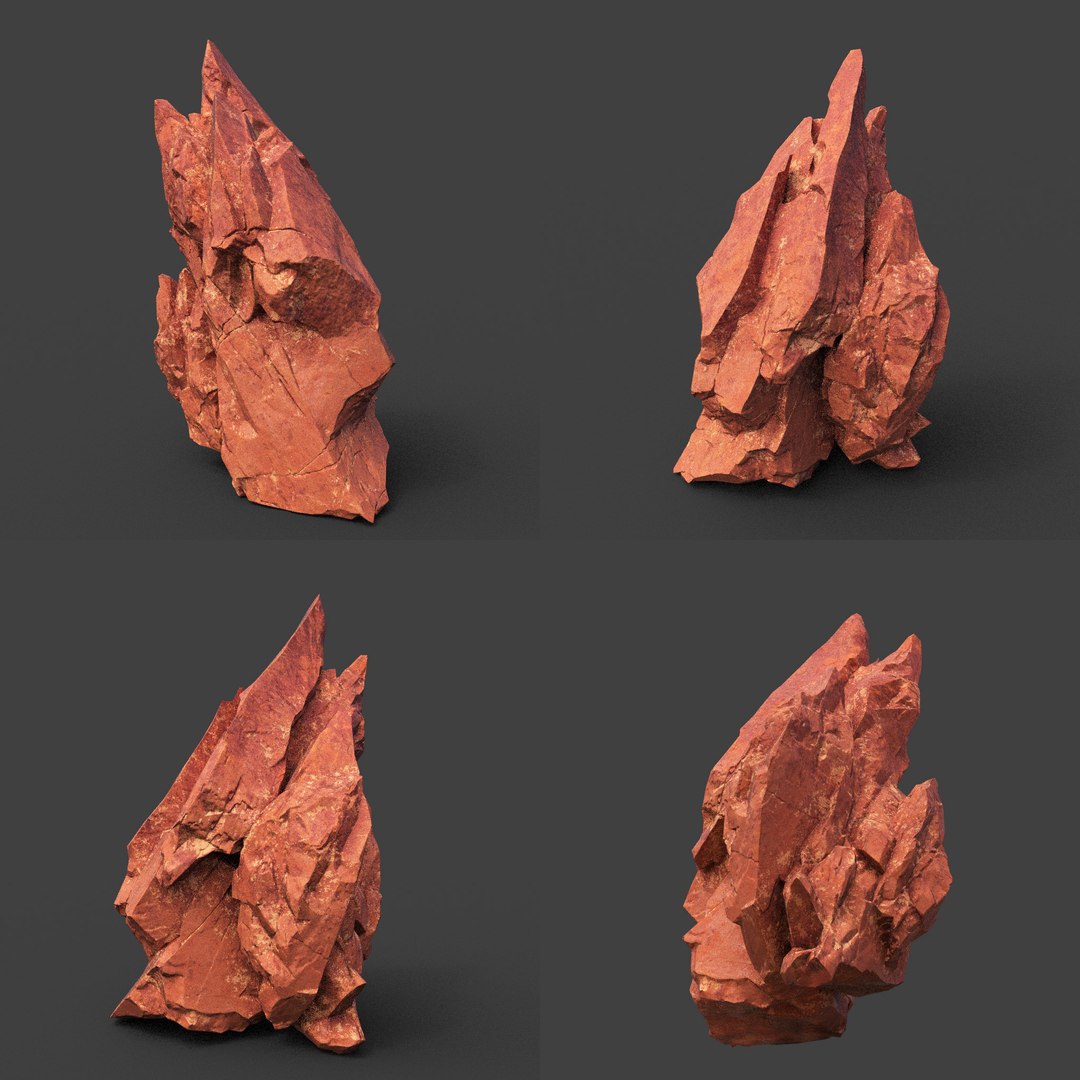 8 Low poly PBR Scifi Yellow Sharp Rock model - TurboSquid 2163592