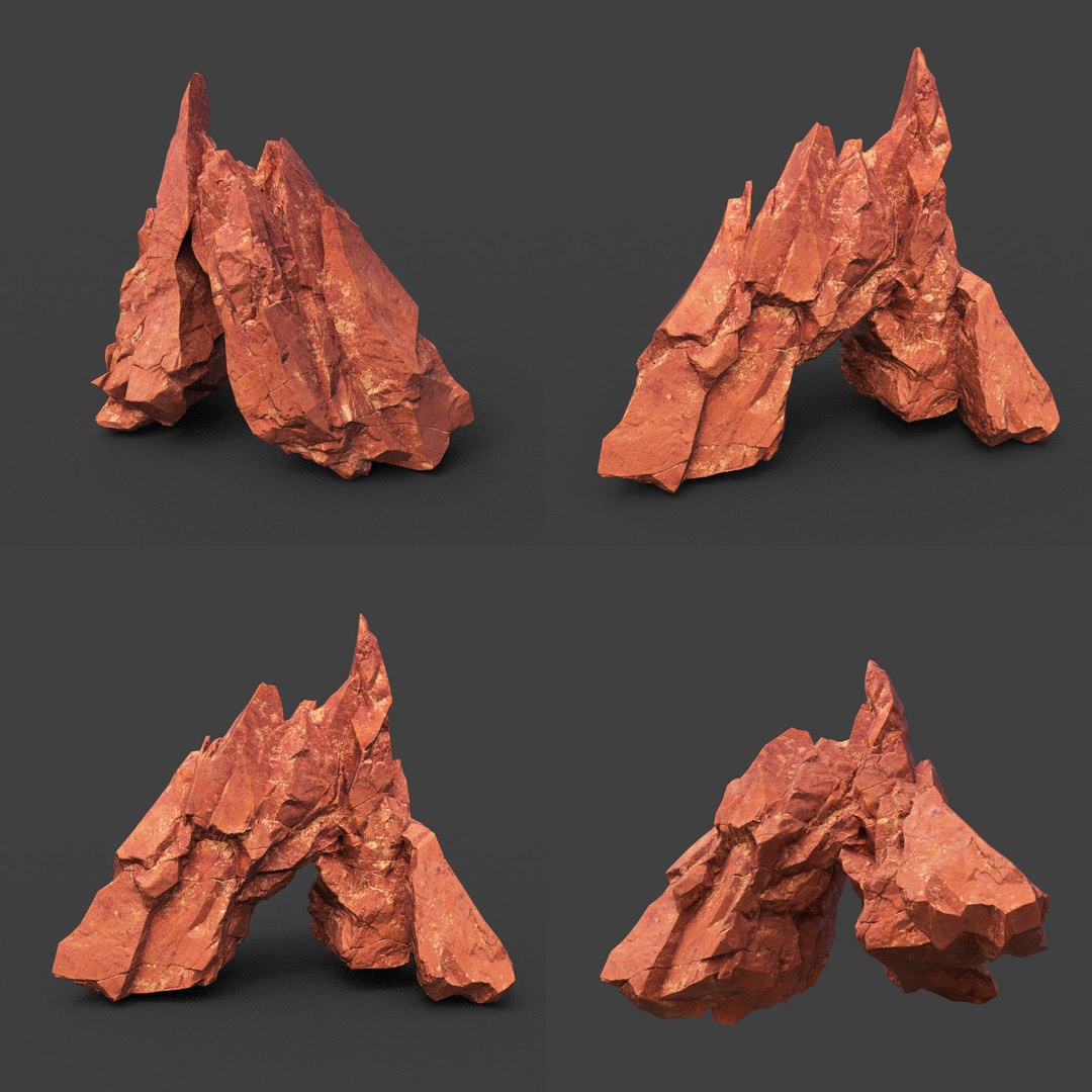 8 Low poly PBR Scifi Yellow Sharp Rock model - TurboSquid 2163592